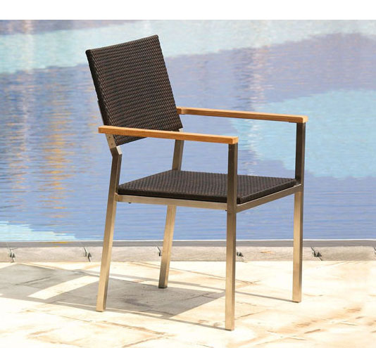 Stainless Steel Wicker Chair - Javell Furniture